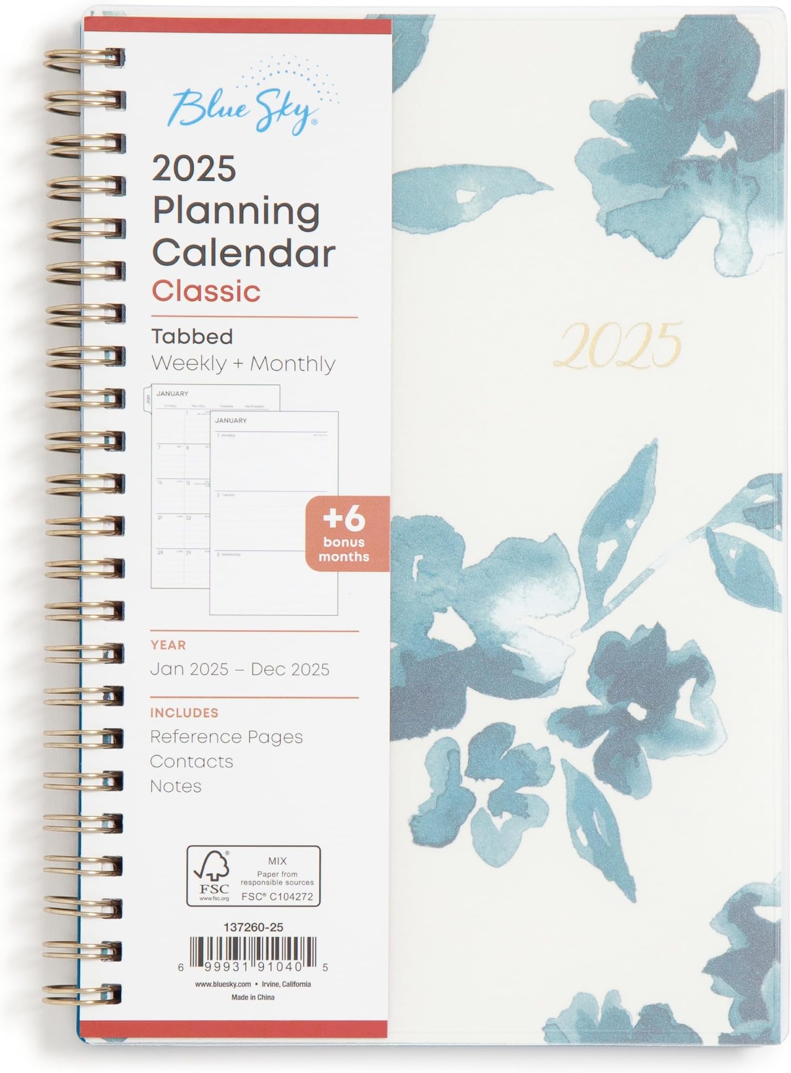 Amazon.com : Blue Sky 2025 Weekly and Monthly Planner Calendar, January ...