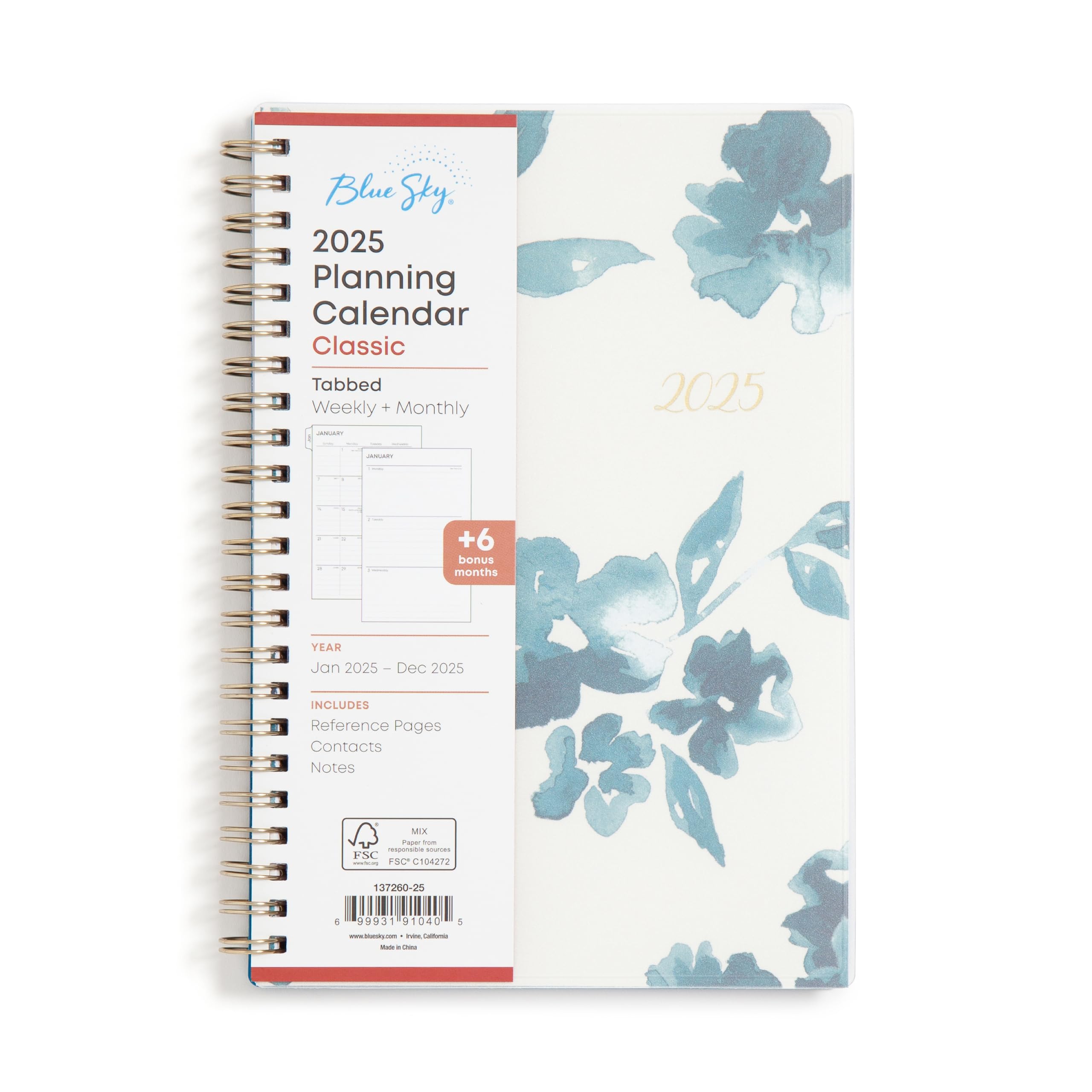 Snapklik.com : Blue Sky 2025 Weekly And Monthly Planner Calendar ...