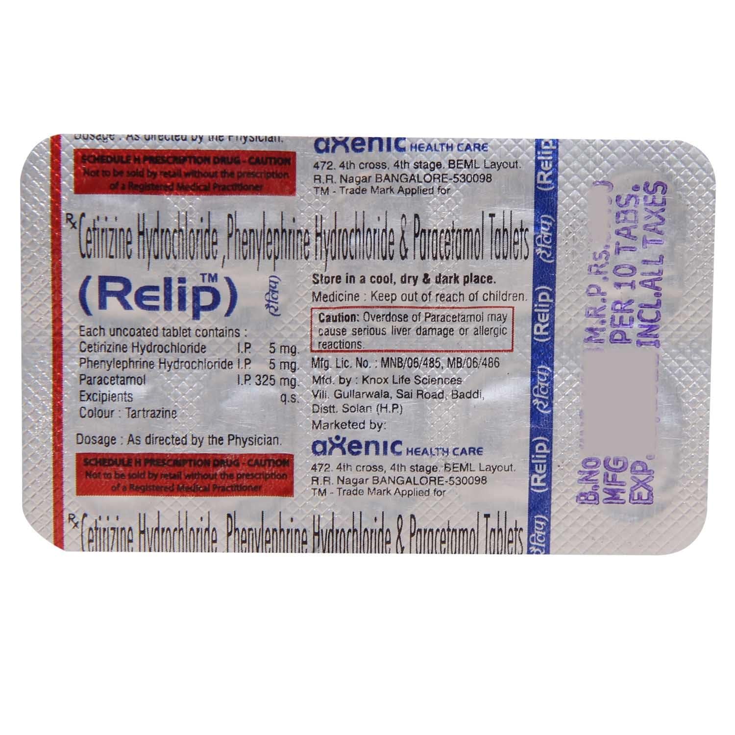 RELIP -Strip of 10 Tablets : Amazon.in: Health & Personal Care