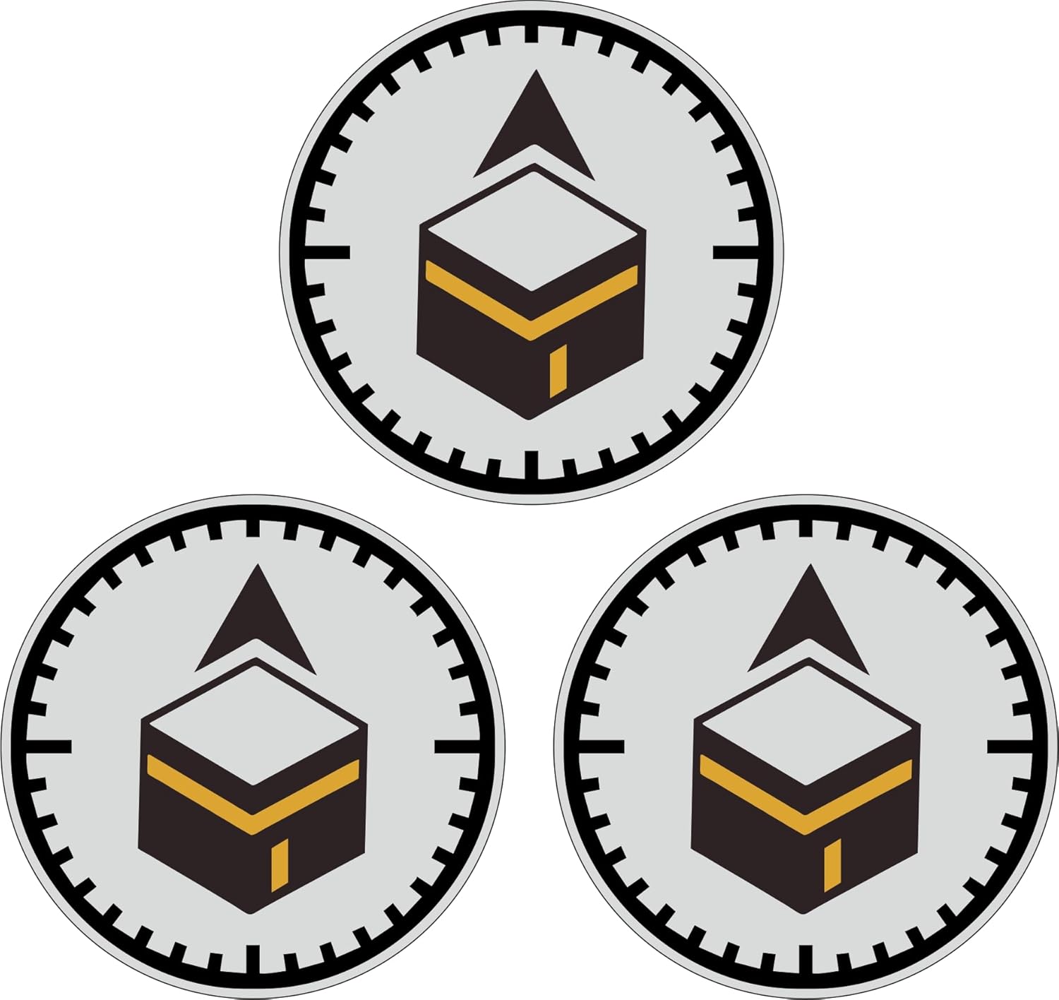 Pack of 3 Qibla | Prayer Direction Sticker 3pcs Bundle of Vinyl Sticker ...
