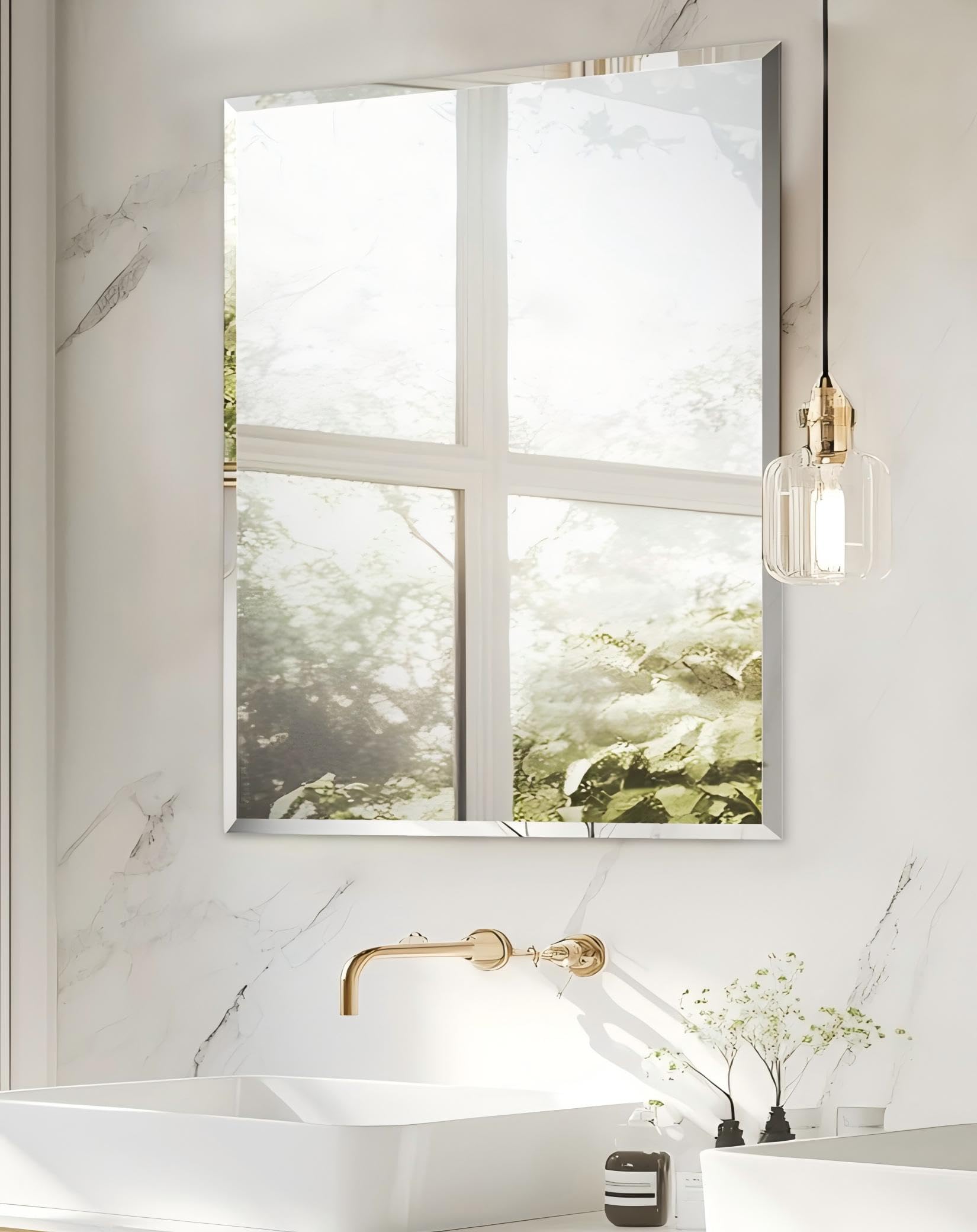 Amazon.com: Artloge Frameless Rectangular Wall Mirror: Decorative ...