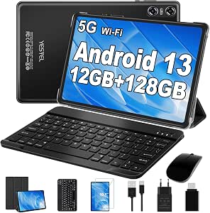 YESTEL Android 13 Tablet 10 Inch with 12GB RAM 128GB ROM (1TB TF), 2 in ...