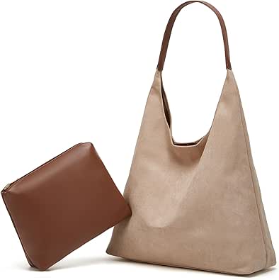 Amazon.com: 2 Pcs Slouchy Hobo Bags Women Suede Crescent Satchels ...
