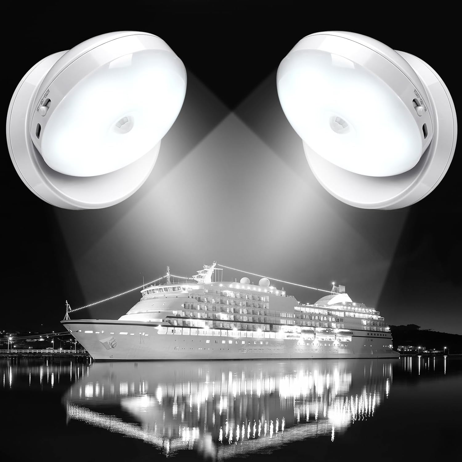 Glooglitter 2 Pcs Magnetic Night Light for Cruise Ship Magnetic Motion ...