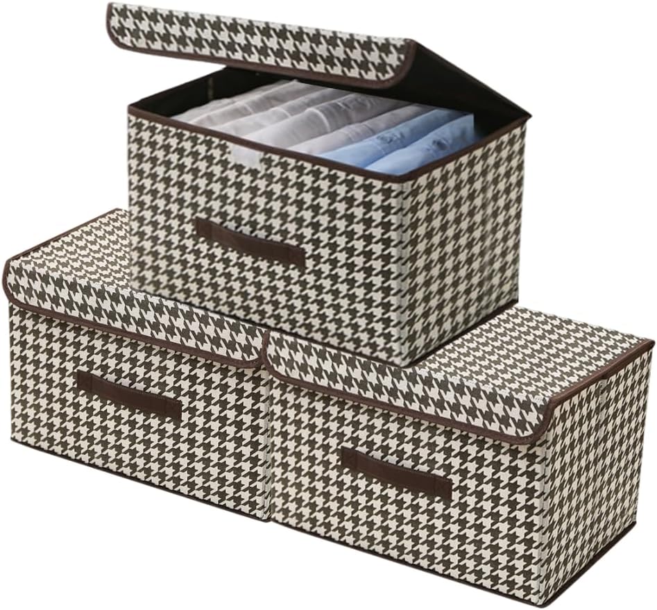 6PCS Caja de Almacenamiento con Tapa y Asa,Cajas Organizadoras para ...