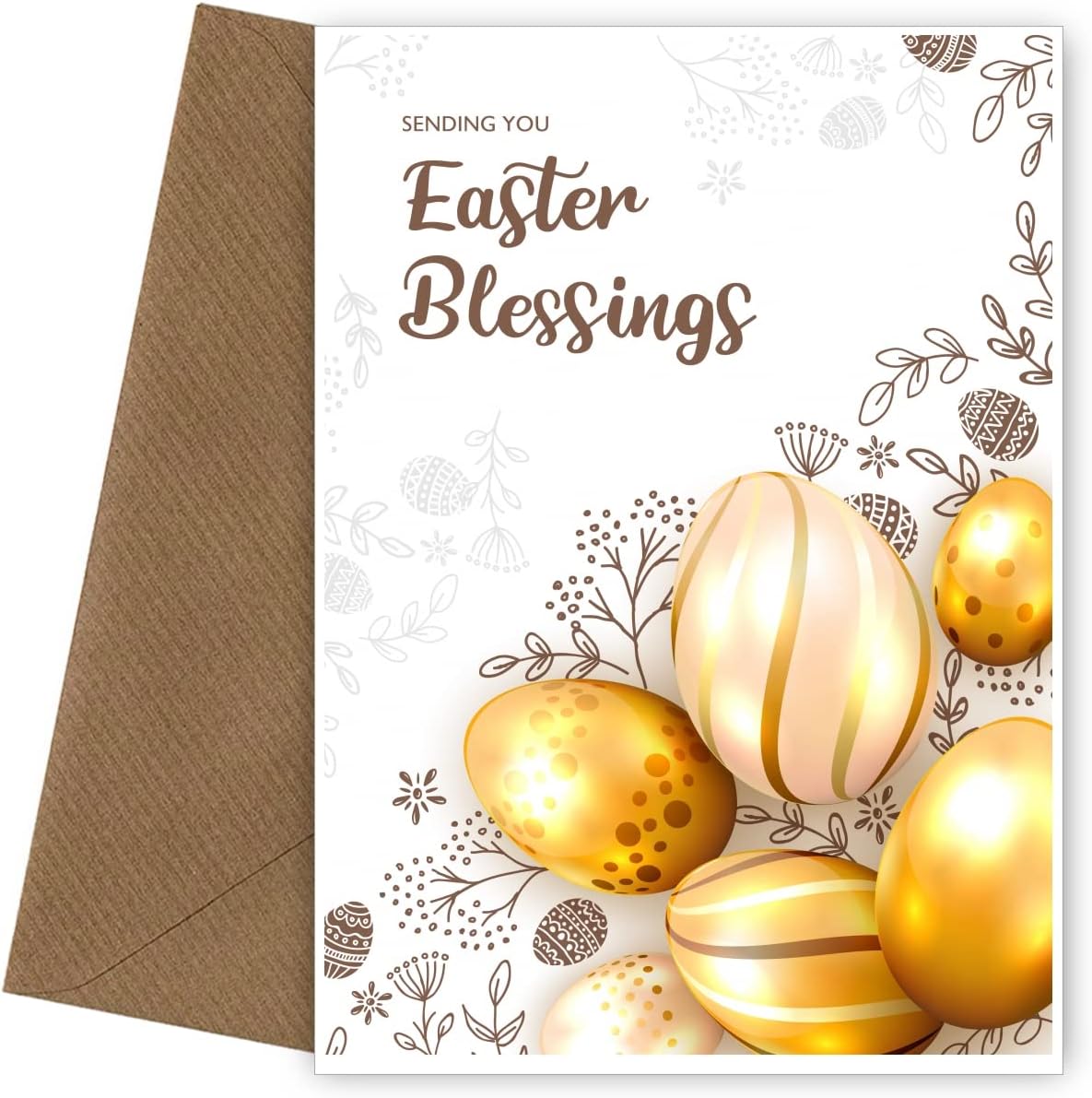 Traditional Easter Card for Family and Friends - Gold Luxury Easter ...