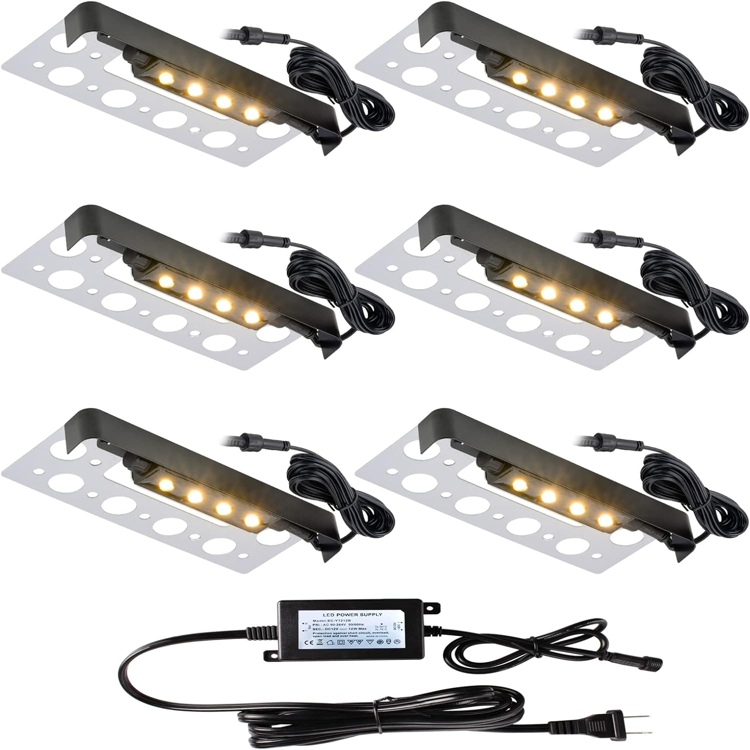 CISLAN LED Outdoor Step Lights,6Pack Warm White 7inch Recessed ...