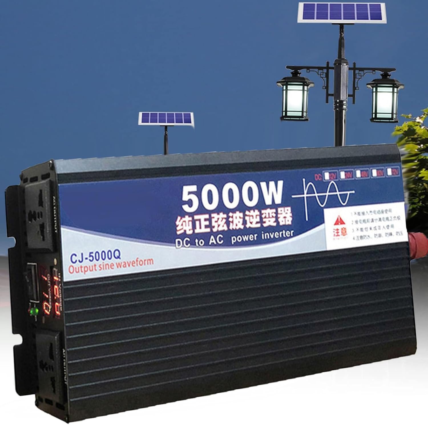 Amazon.com: 5000W Power Inverter Pure Sine Wave Inverter DC 12V-72V to ...