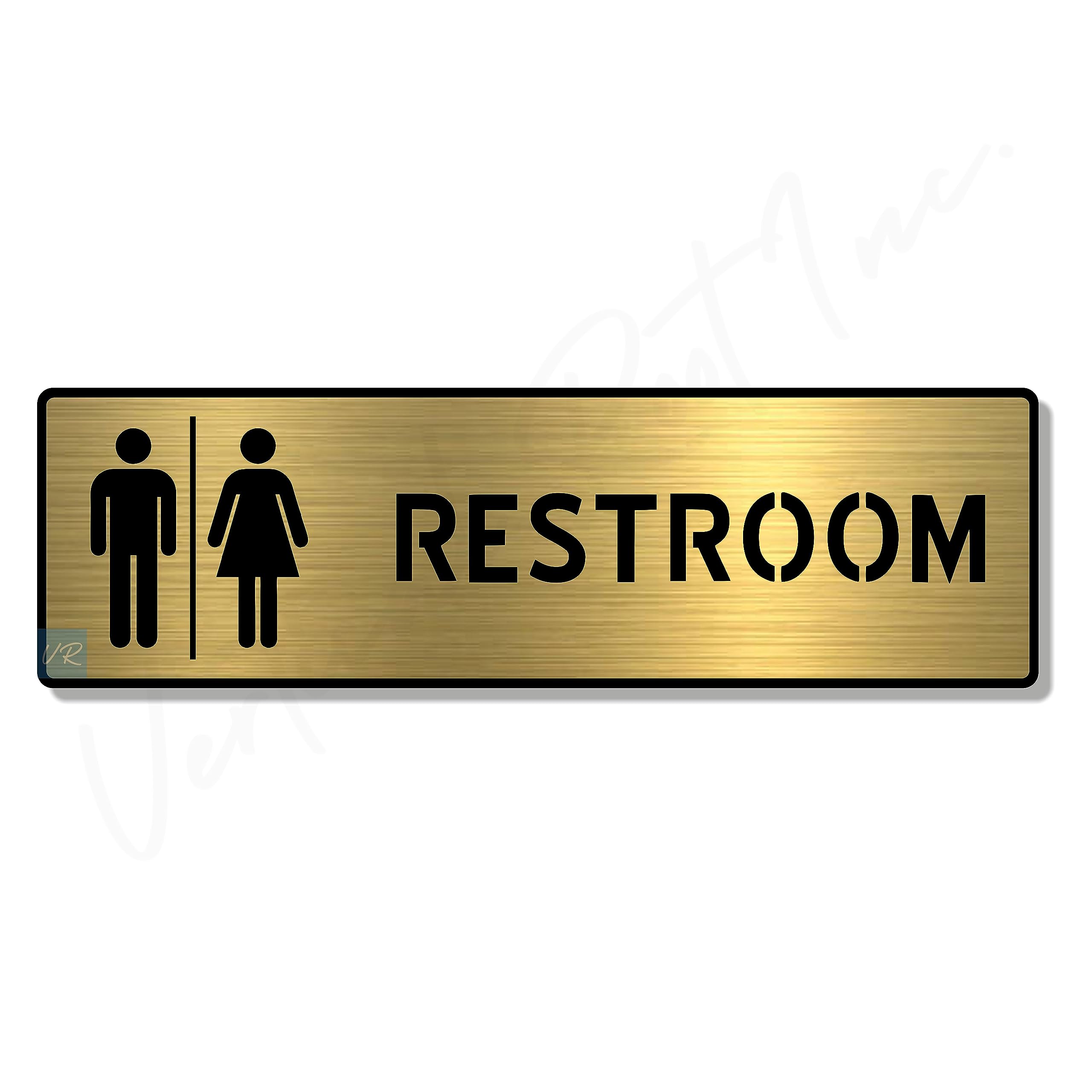 Buy Vertical Root Inc® Premium Brush Gold Finish Acrylic Restroom Door ...