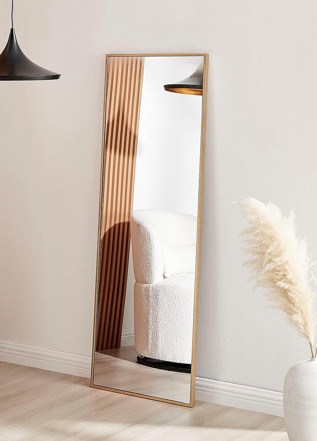 Furniturebox UK Wall Mirror - Emma Gold Metal Large Rectangular Mirror ...