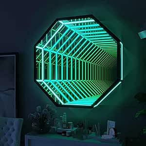 Amazon.com: Infinity Hexagon Mirror, Remote Control LED Tunnel Lamp ...