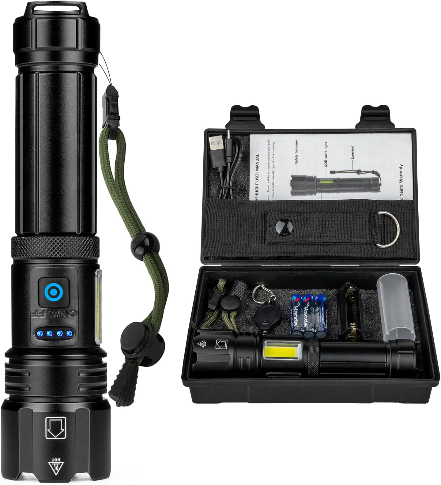 azamine Flashlights High Lumens Rechargeable - 990000 Lumen Super ...