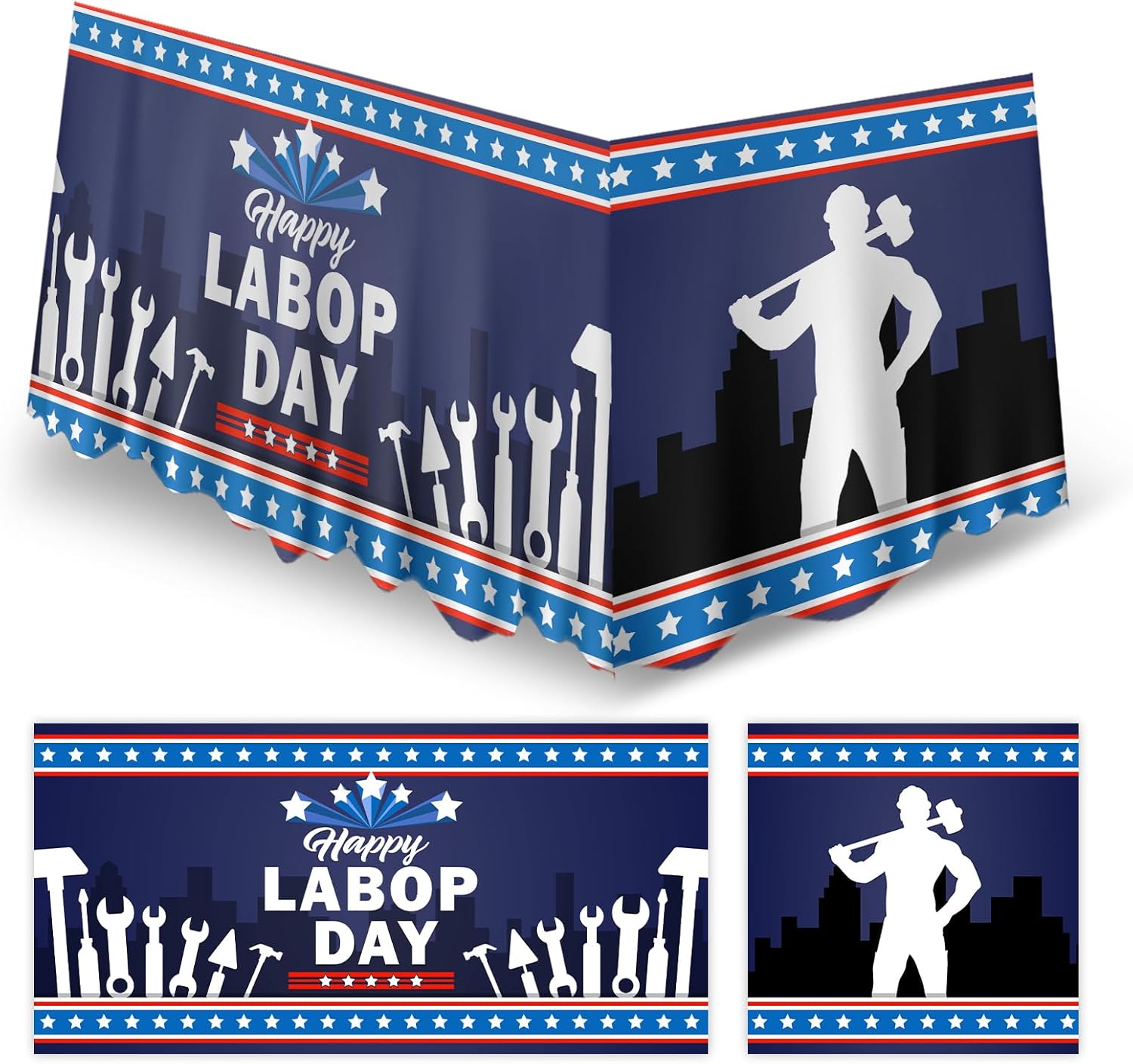 Amazon.com: Junliang Happy Labor Day Table Skirt Labor Day Party ...