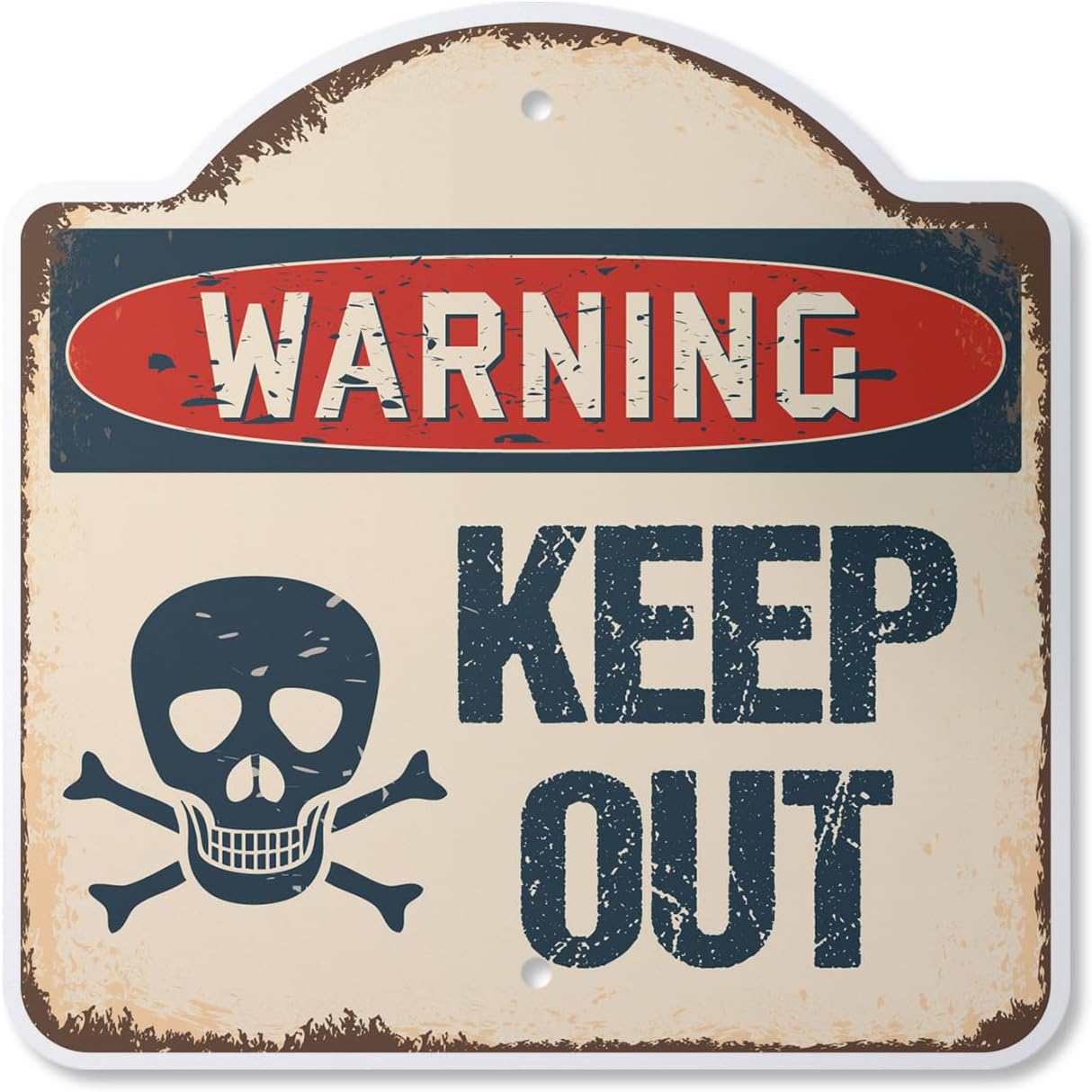 Amazon.com: Keep Out With Skull & Crossbones 12" X 12" Sign | Indoor ...
