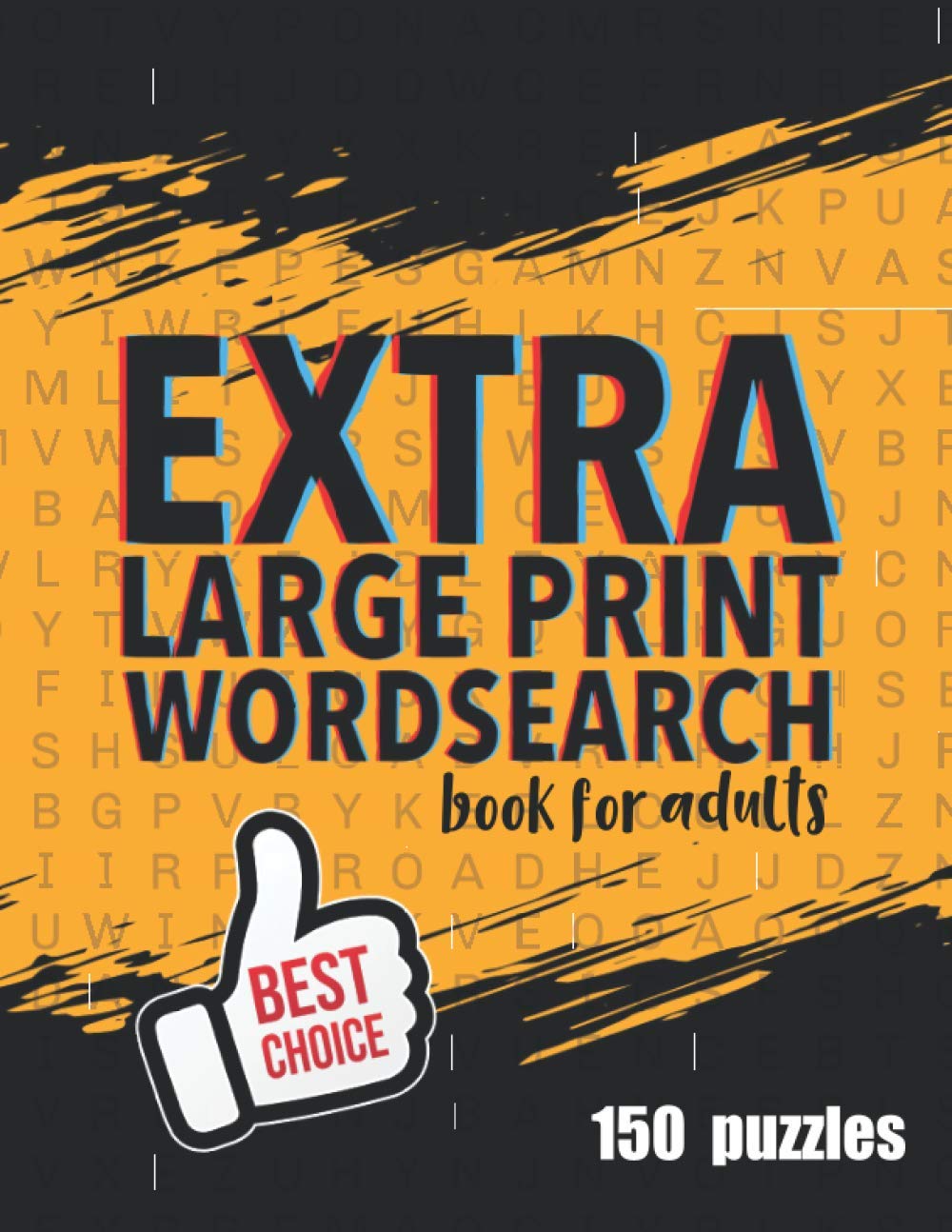 Extra Large Print Wordsearch Books For Adults Jumbo Word Search ...