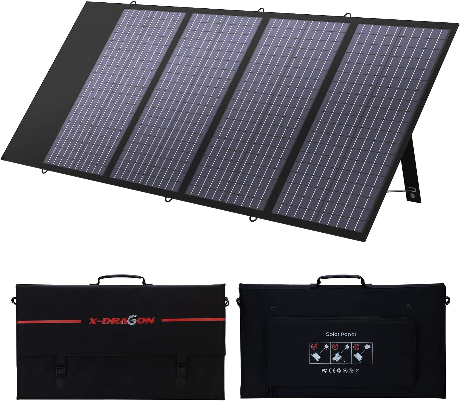 X-DRAGON 140W Foldable Solar Panel Portable Solar Charger with Parallel ...