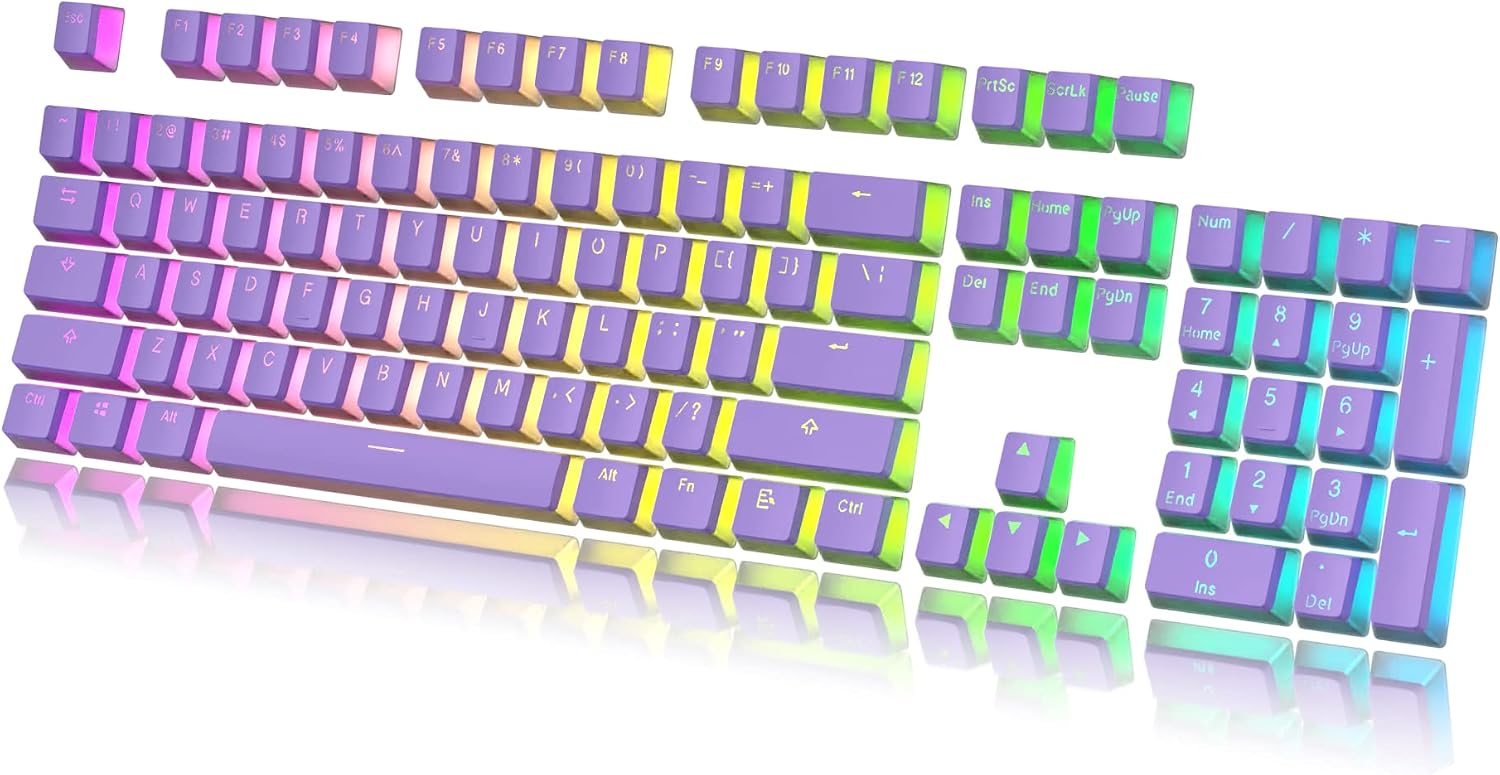 HK Gaming Pudding Keycaps Set | Doubleshot PBT Keycap Set | Full 108 ...