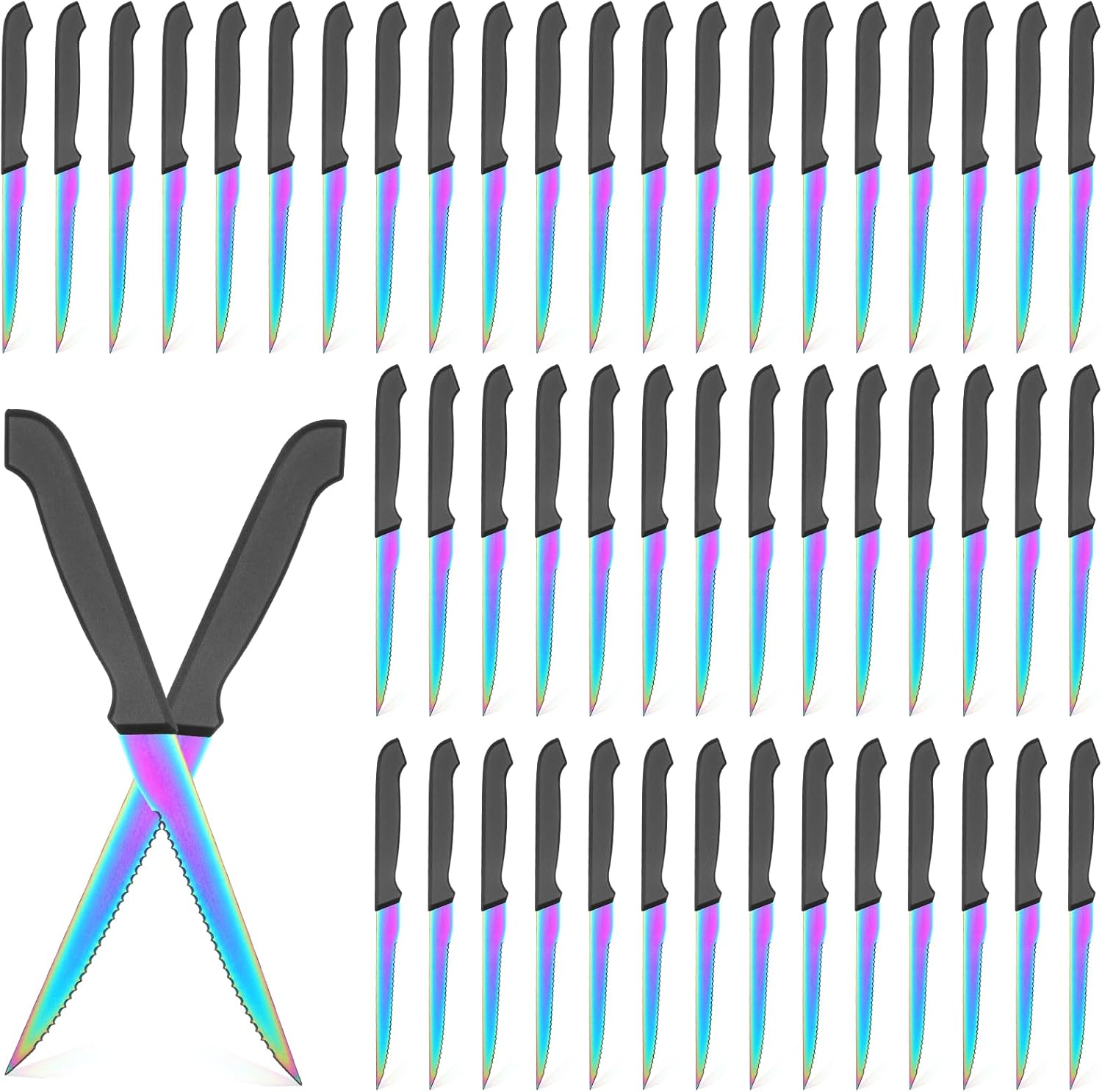 Amazon.com: Chumia 50 Pieces Serrated Steak Knives Set Steak Knife Sets ...