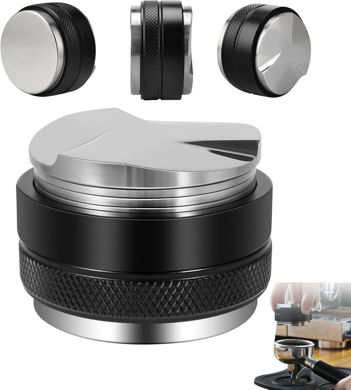 53mm Tamper de Café, Distribuidor de Café, 2 en 1 Nivelador de Café ...