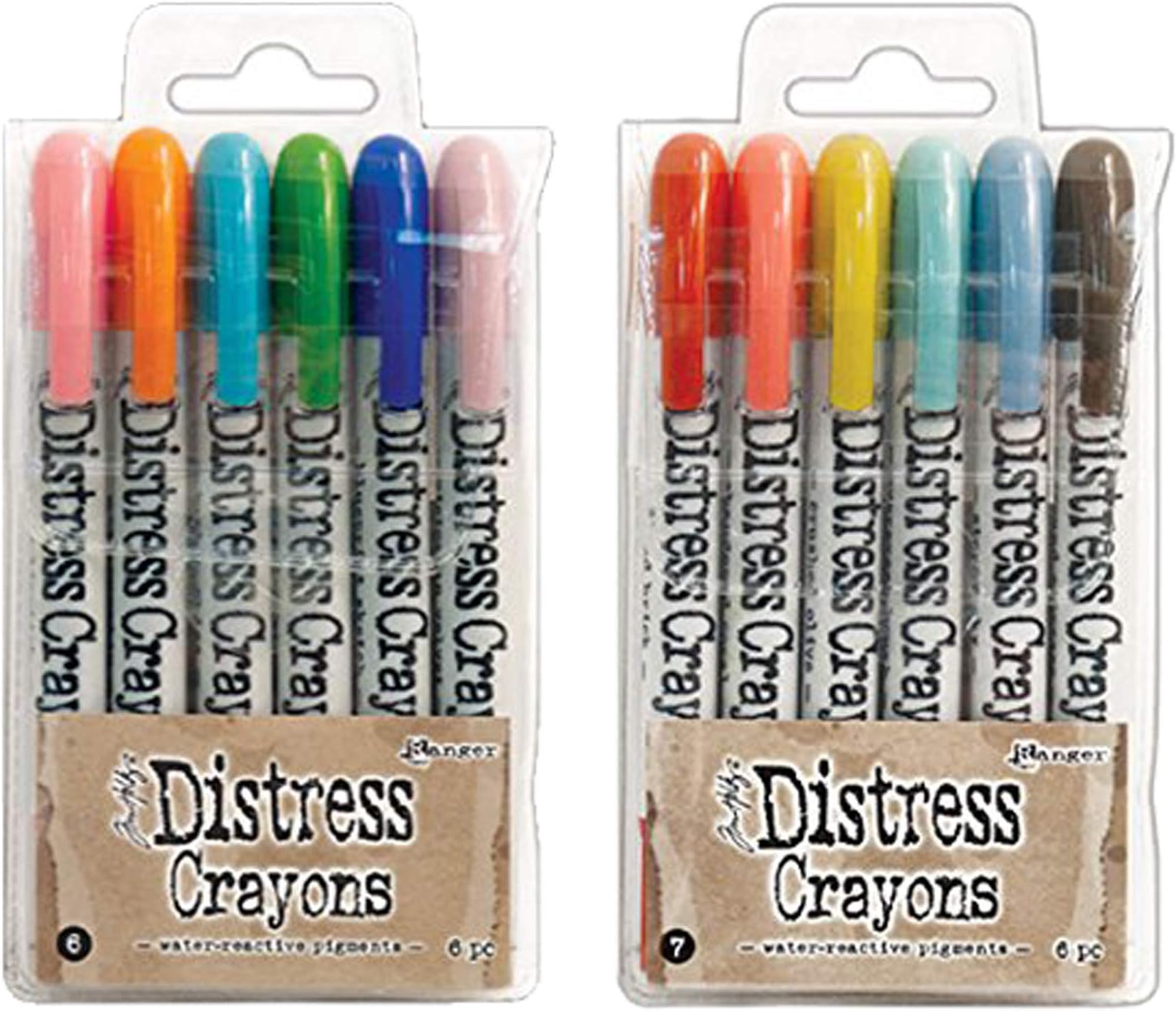 Amazon.com : Ranger Tim Holtz 12 Distress Crayons Sets #6, #7 ...