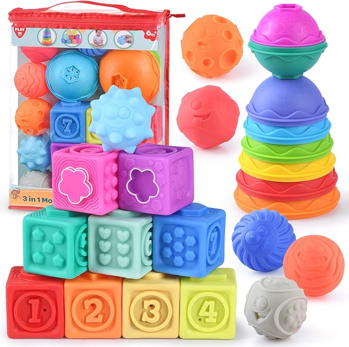 Amazon.com: PLAY Soft Building Blocks for Toddlers 1-3 - Baby Toys 6 to ...