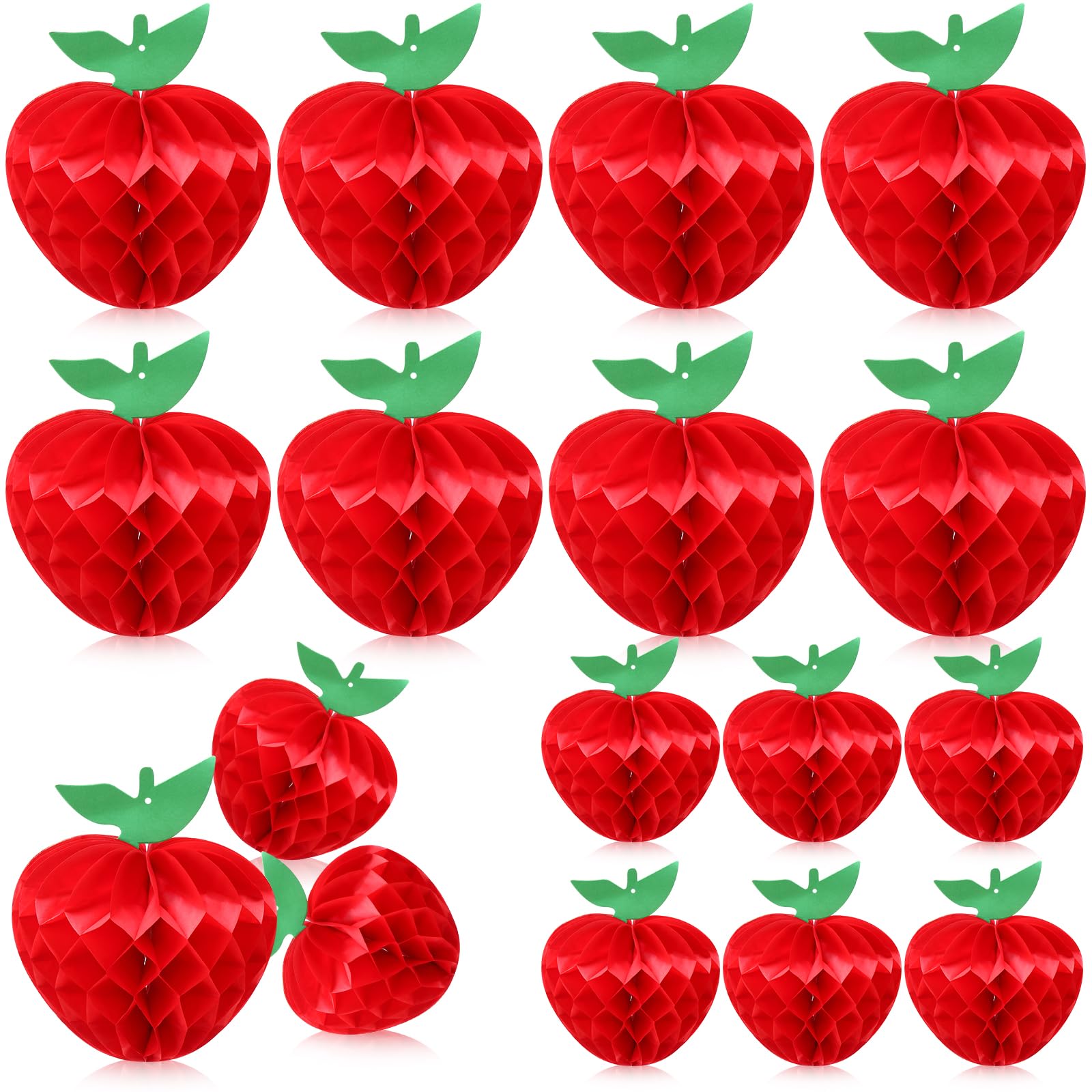 Amazon.com: Fulmoon 36 Pieces Red Apple Shaped Paper Honeycomb Paper ...