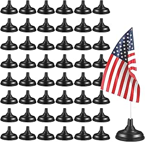 Amazon.com: UICCOVESS 48 Pack Mini Desk Flag Stands Black Small Base ...