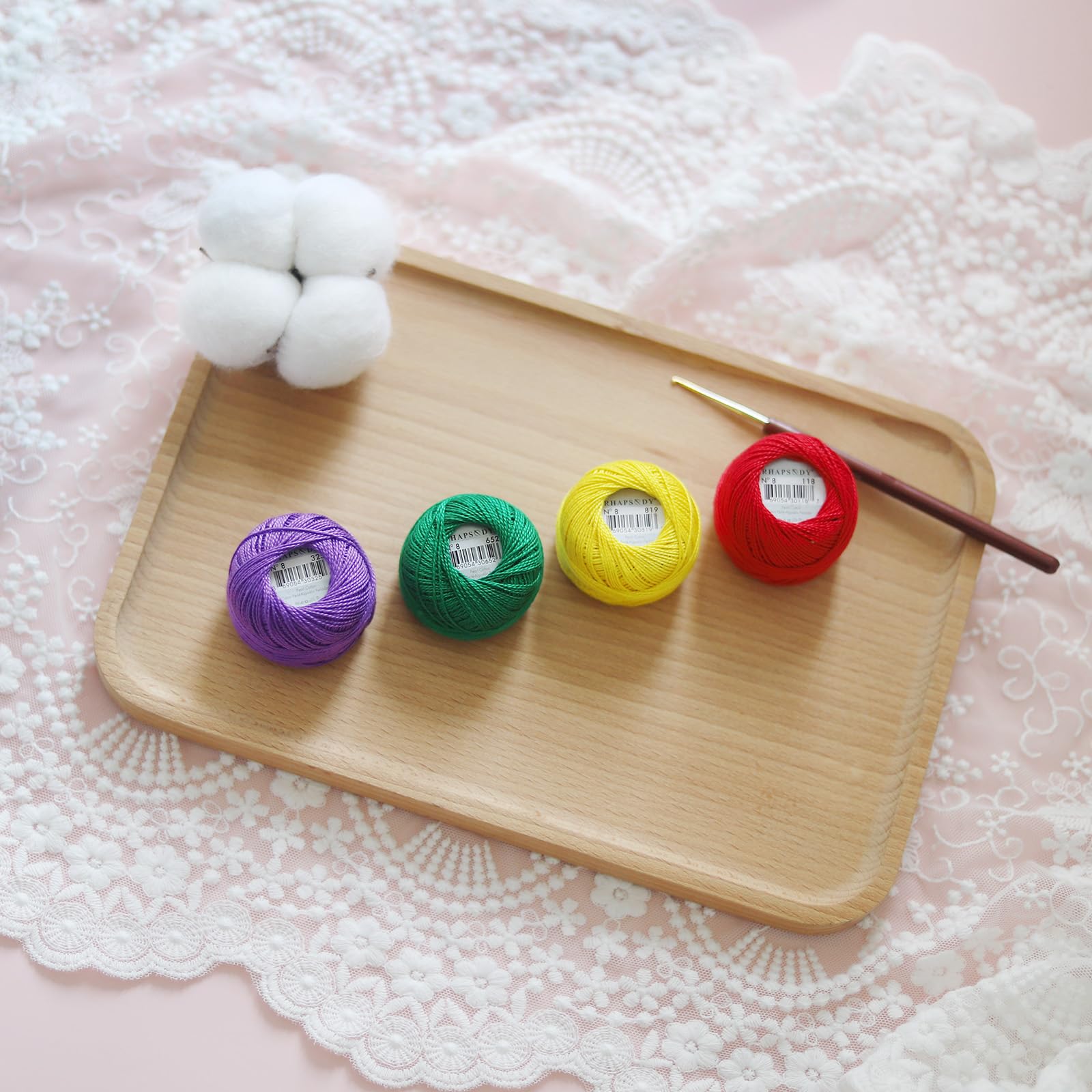 Tatting Kit Simthread 6 Colors 3-Ply Metallic Shuttle Tatting Yarn 50 ...