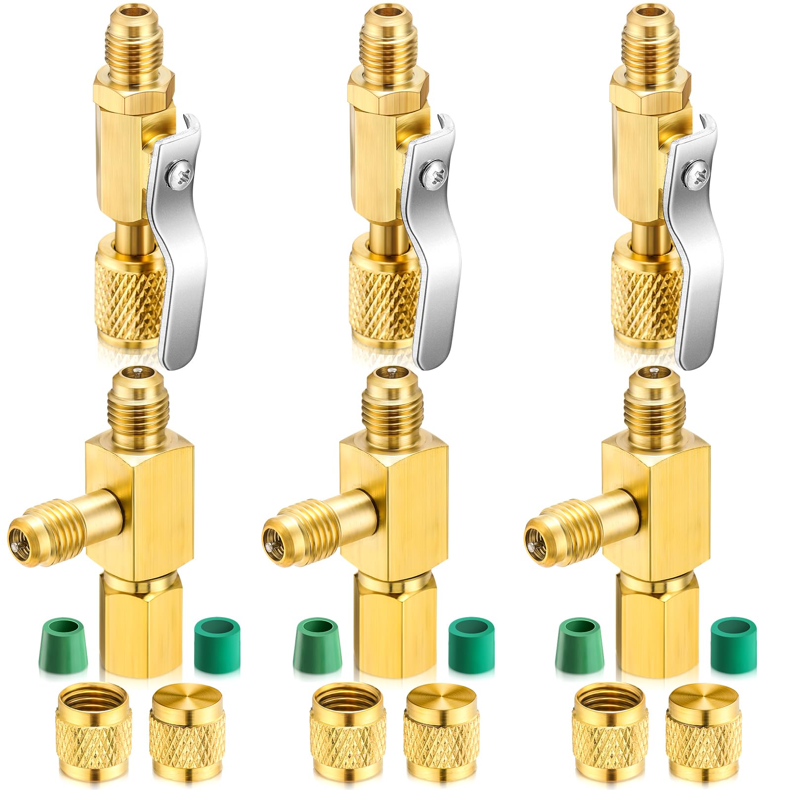 Amazon.com: Yaocom 6 Pcs Air Conditioner Ball Valve and Quick Coupler ...
