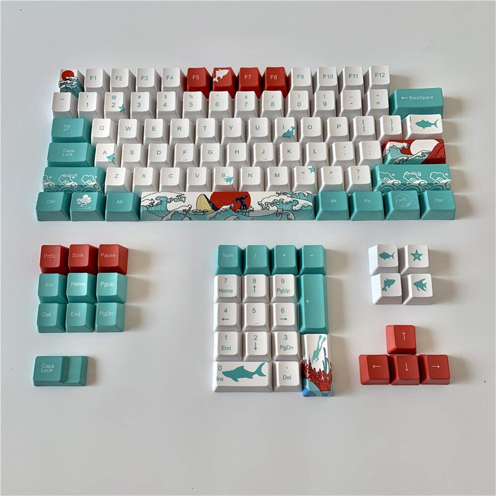 Buy keycap Set 108 Key Japanese Root Font Keycaps Dye Sublimation PBT ...