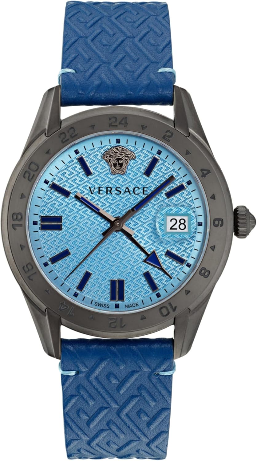Amazon.com: Versace Greca Time GMT Collection Luxury Mens Watch ...