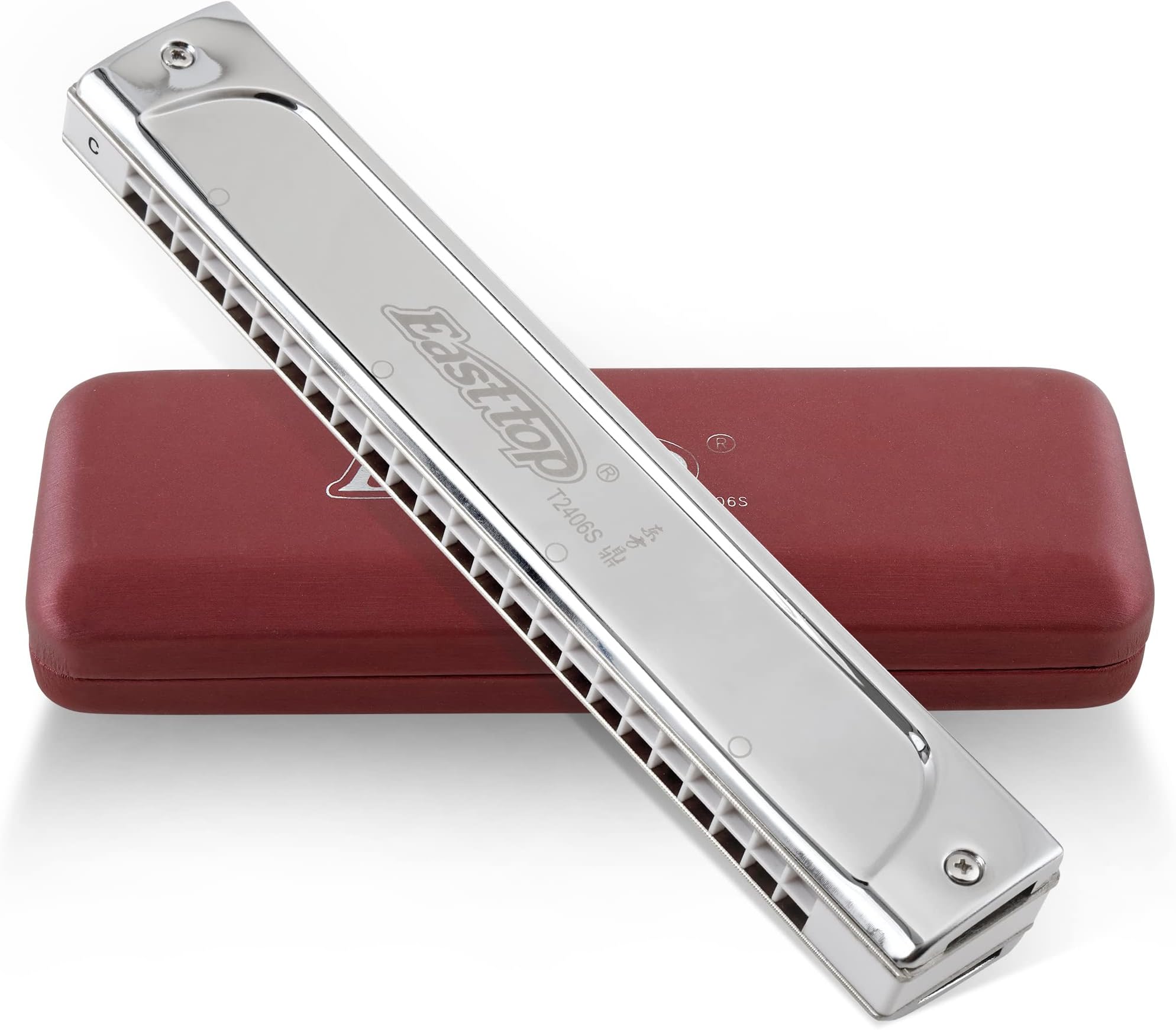 East top 24 Hole Tremolo Harmonica Key of C, Professional Harmonica C ...