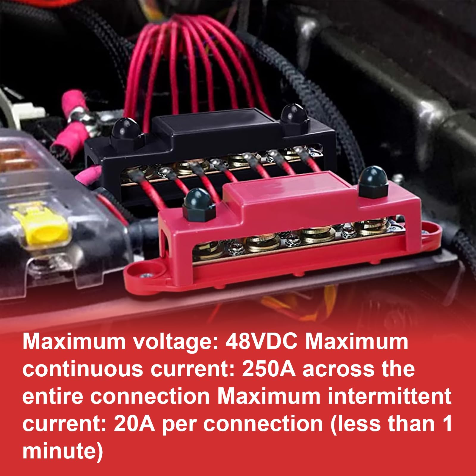Snapklik.com : 12V Power Distribution Block 250A Bus Bar