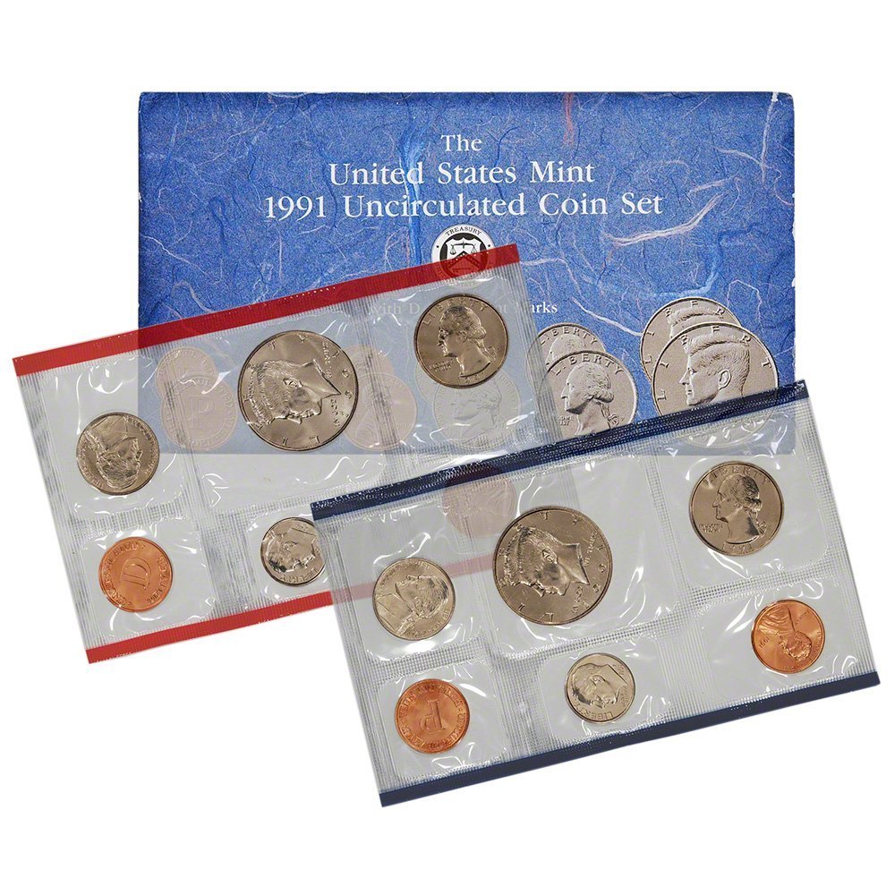 1991 US Mint Uncirculated 10-Coin Set P&D in Original Government ...