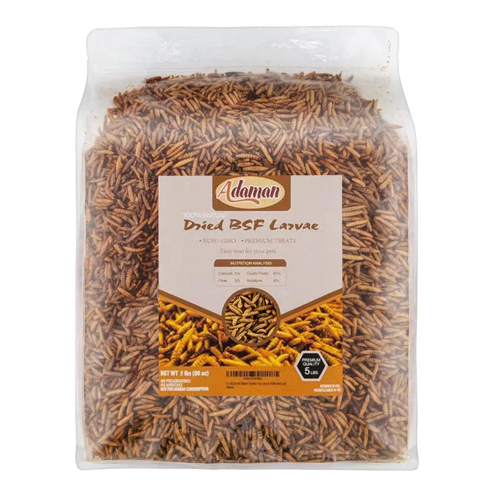 Buy adaman Dried Black Soldier Fly Larvae 5 LBS-100% Natural Non-GMO ...
