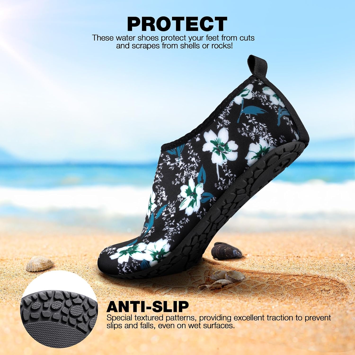 SIMARI Water Shoes Women Men Aqua Socks Beach Barefoot Quick Drying ...