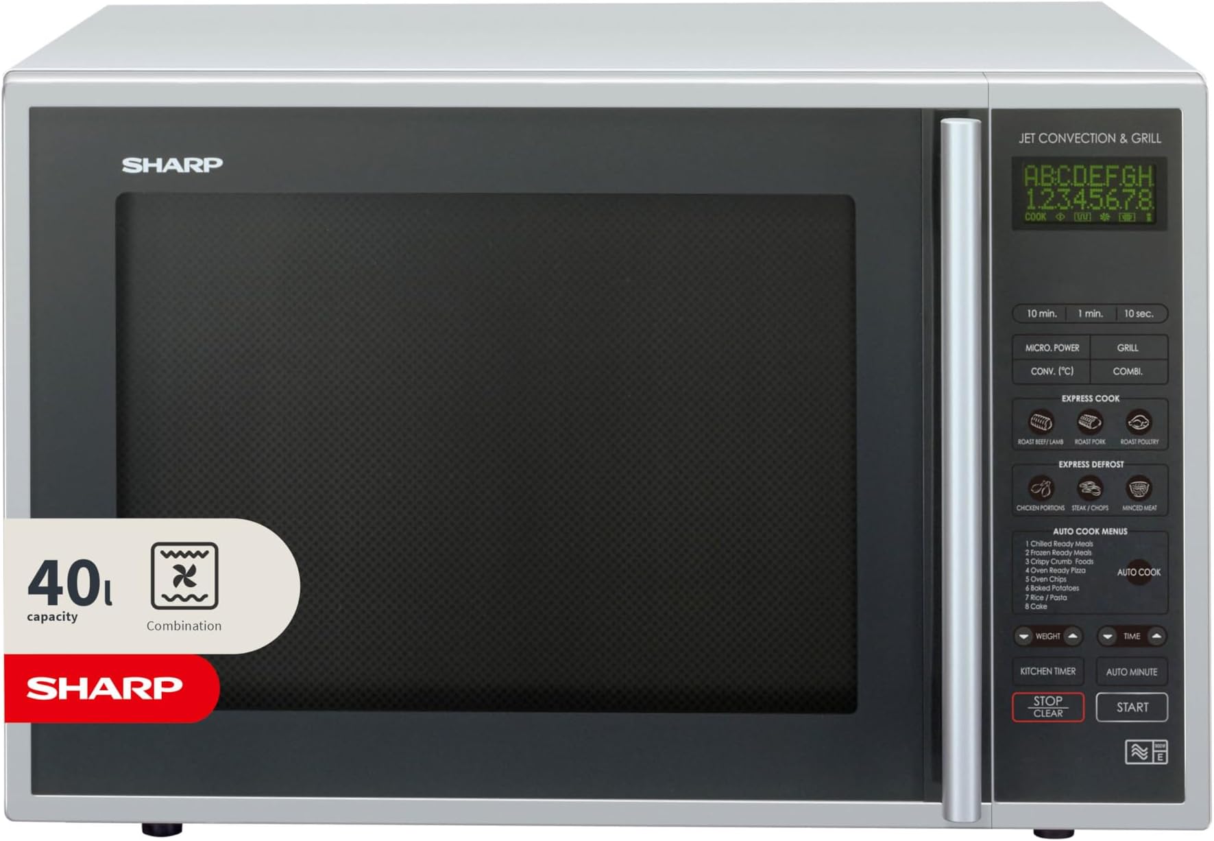 SHARP, R956SLM, 1000 W, 42 litres, Combination Microwave, Black Glass ...