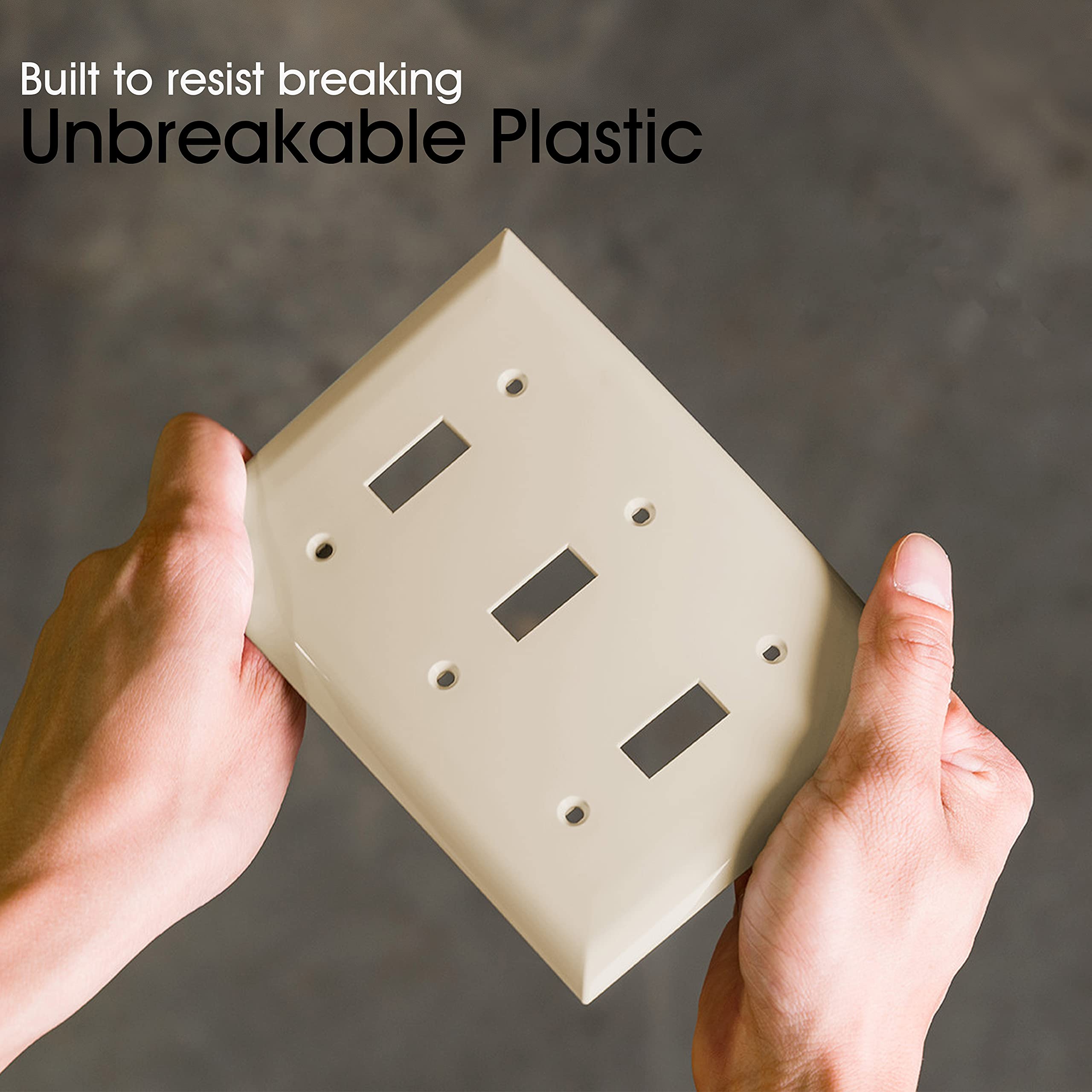 Snapklik.com : Triple Wall Plate Cover, 3 Gang, Light Switch Cover, 6.5 ...