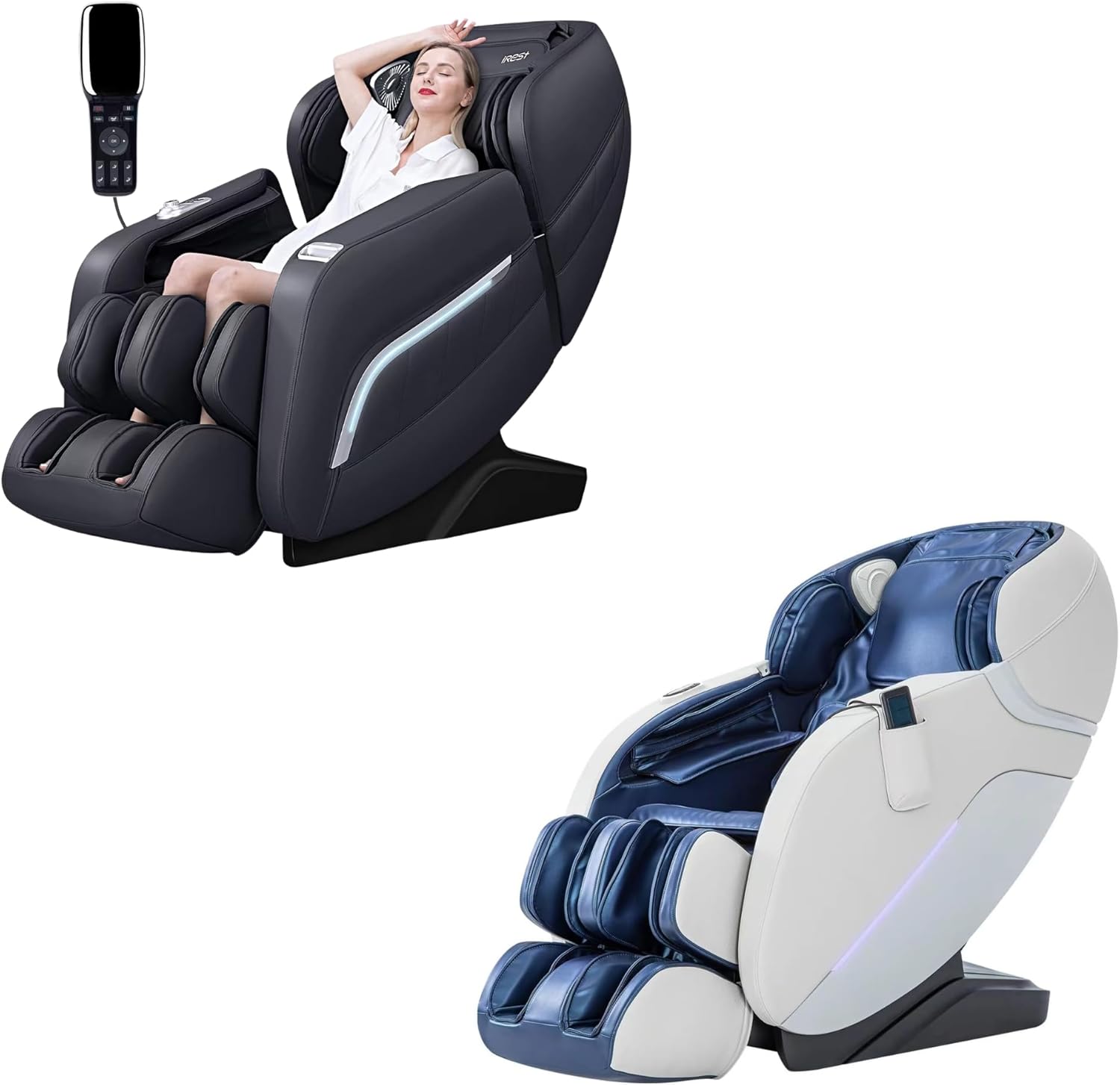 Amazon.com: iRest A306 & MYTHIA A303 Massage Chair Bundle – Full Body Zero Gravity Recliners ...