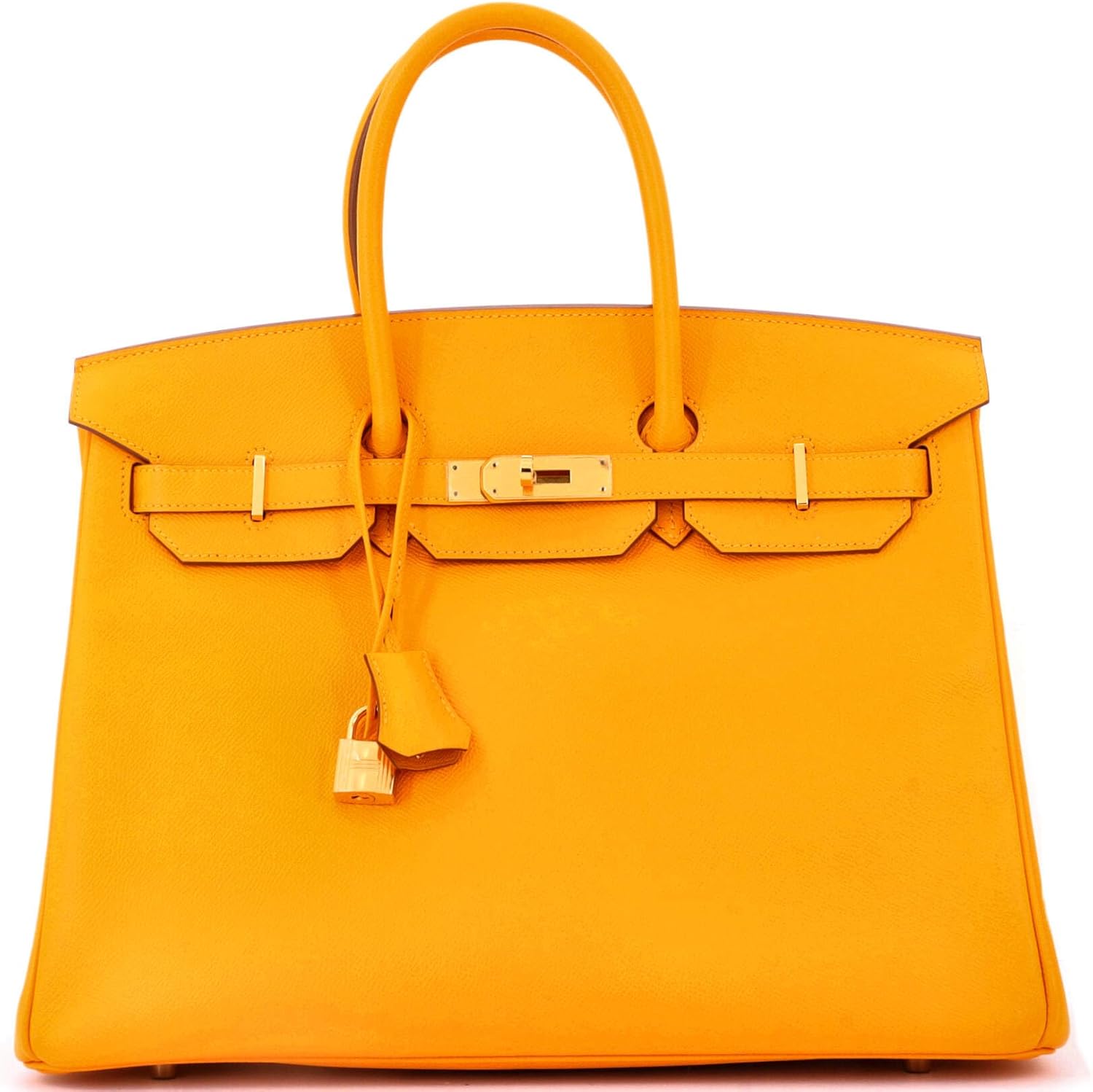 Amazon.com: Hermès, Pre-Loved Birkin Handbag Yellow Epsom with Gold ...