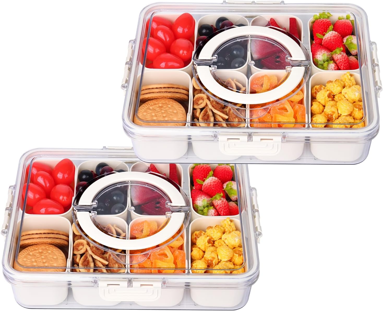 Amazon.com: Dualshine Snackle Box and Divided Serving Tray with Lid,Snack Box Container 8 ...