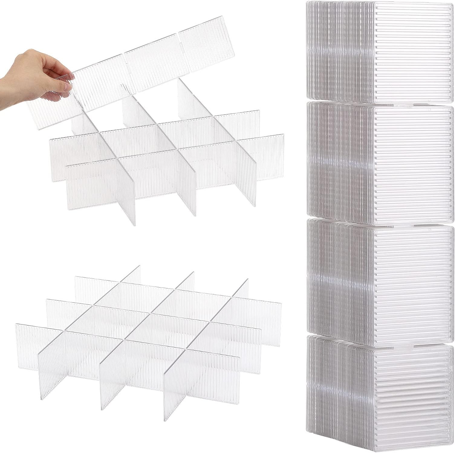 Amazon.com: acDesign 40Pcs Clear Grid Drawer Dividers, Adjustable DIY ...