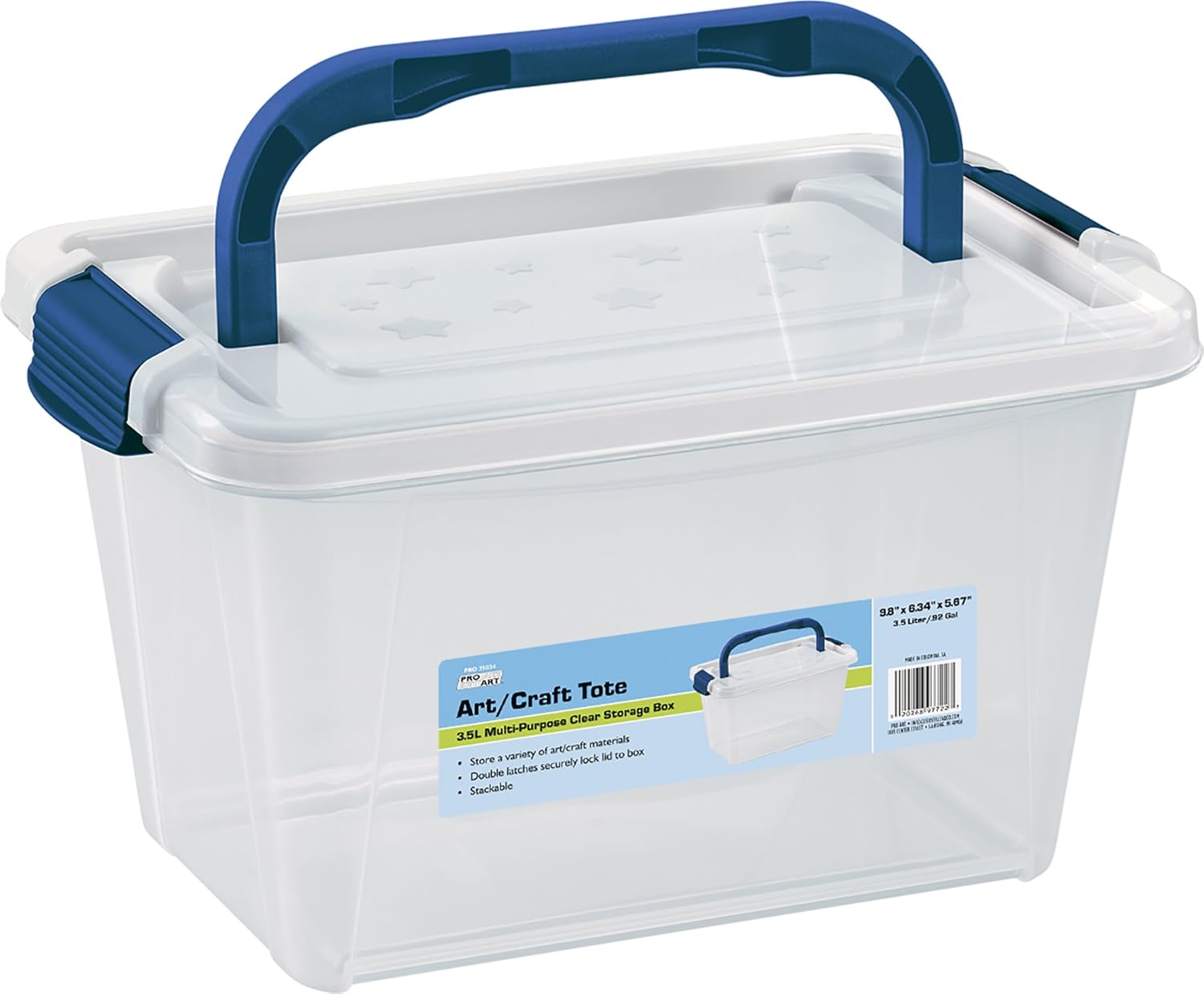 Amazon.com: Pro Art Storage Box W/Organizer Top-3.5L Translucent