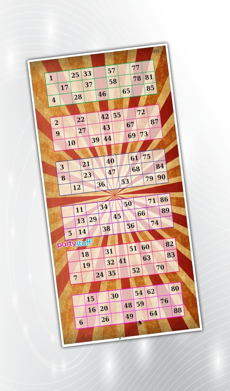 Party Stuff Retro Theme Tambola Housie in Hexa Grid kukuba (30 Cards ...