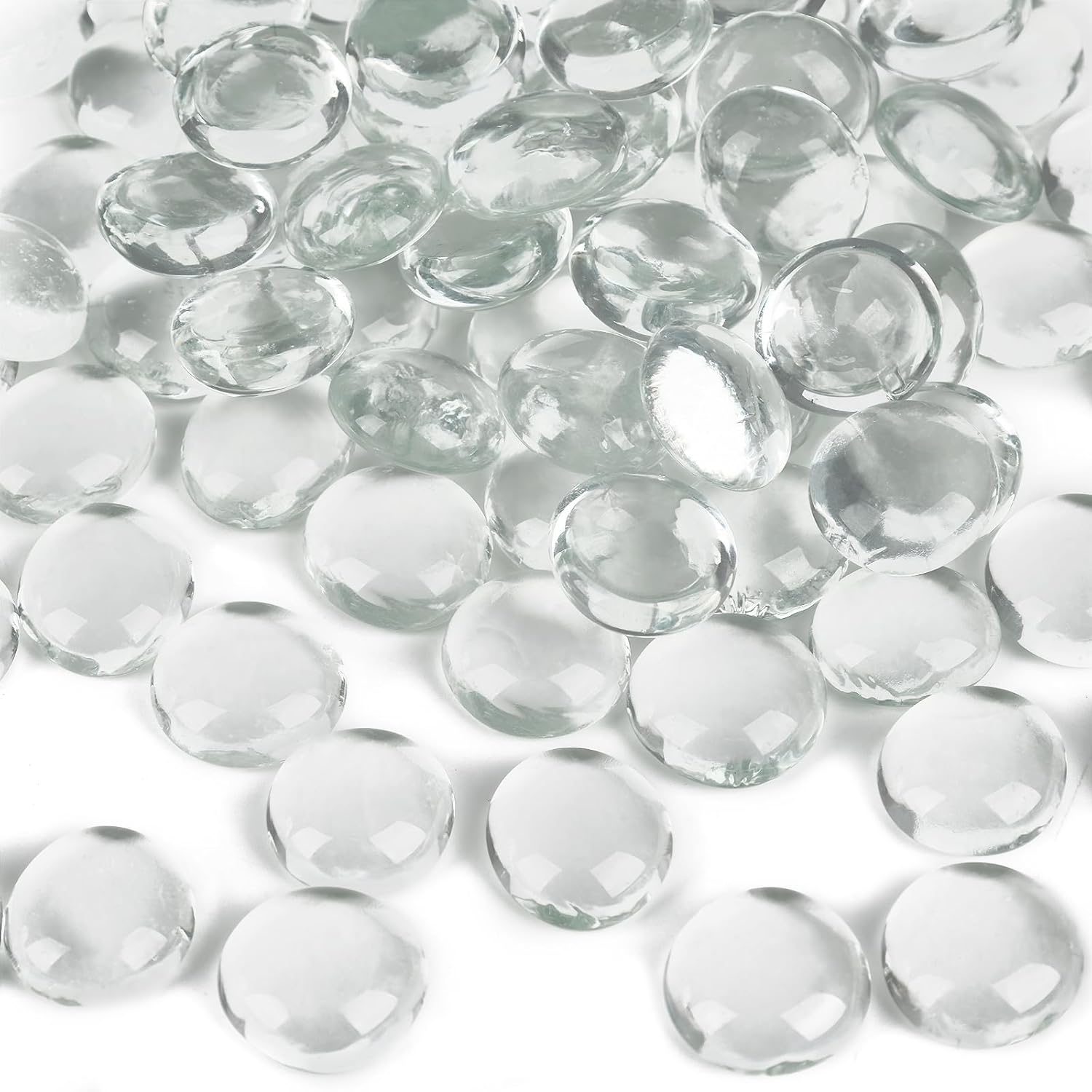 Amazon.com: DomeStar 5Lb Flat Glass Marbles, Clear Flat Marble Beads ...