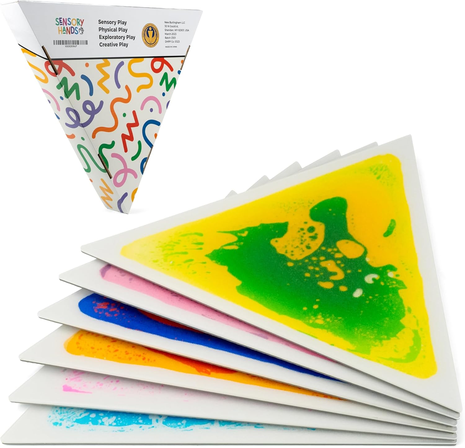 Amazon.com: Liquid Triangle Sensory Tiles - 13" x 15" Colorful Floor ...