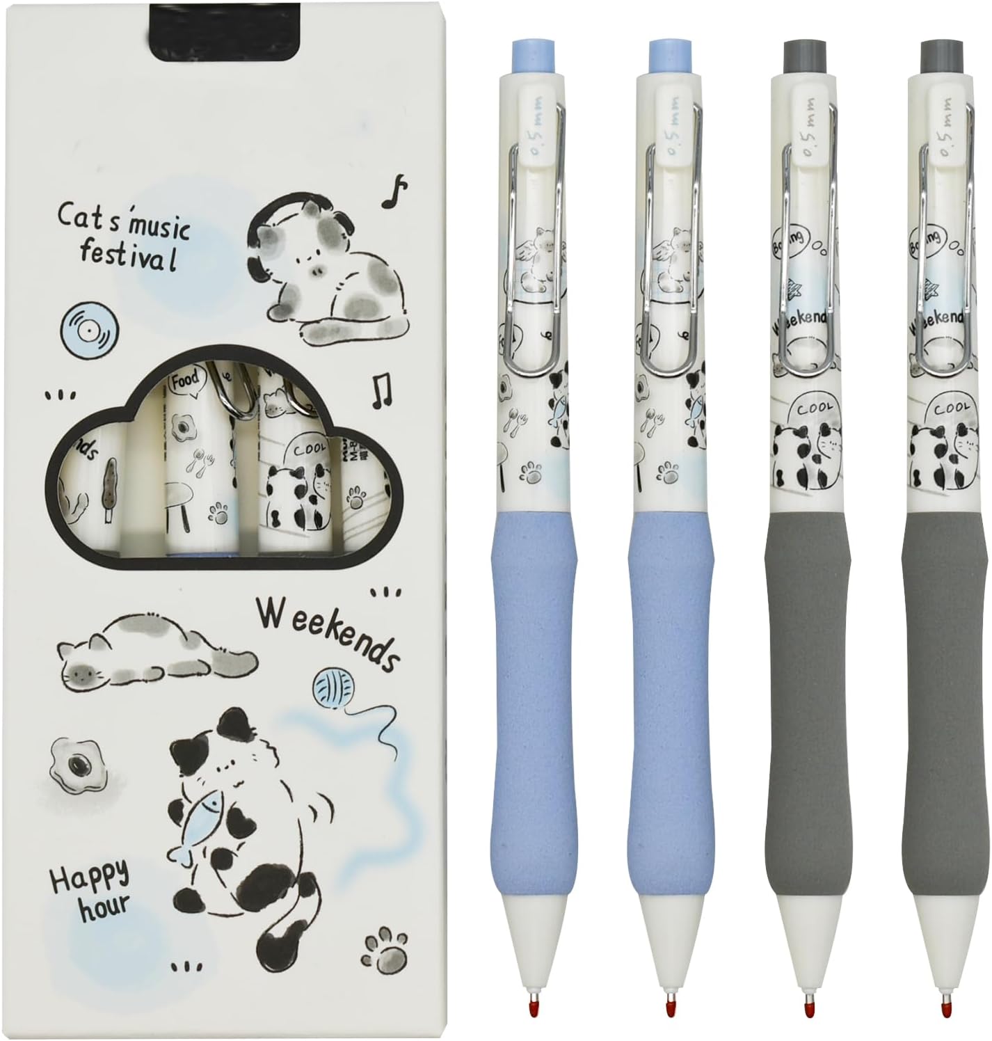 Amazon.com: Maydahui 8 Pcs Cute Sketching Cat Pens Retractable Cartoon ...