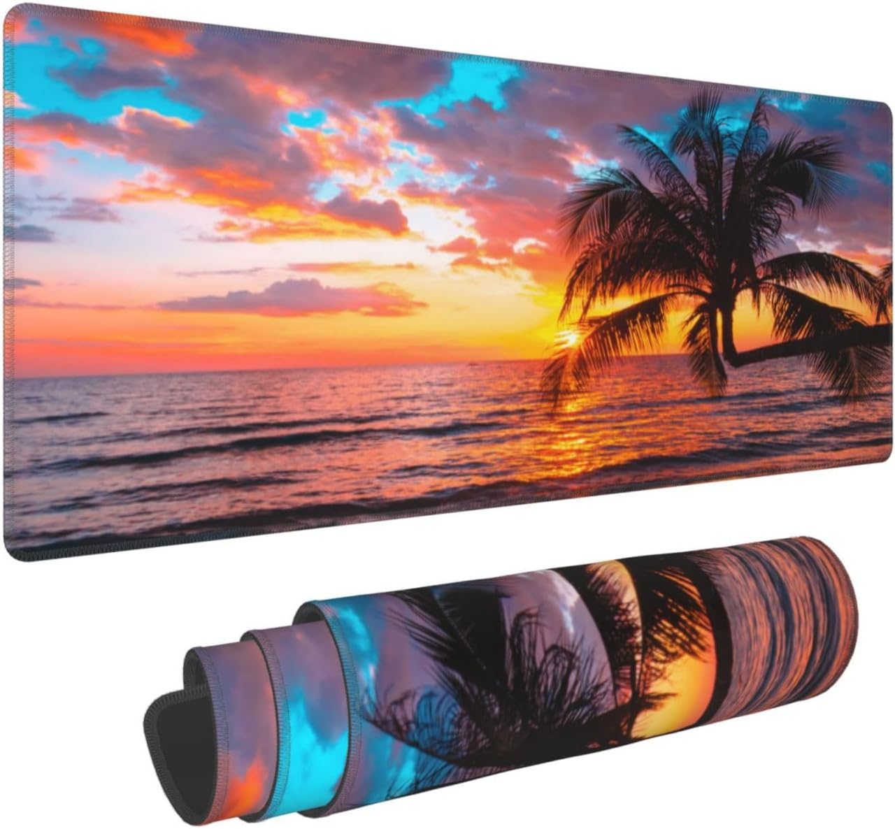 Amazon.com : Beach Palm Tree Hawaii Tropical Summer Seaside Large Mouse ...