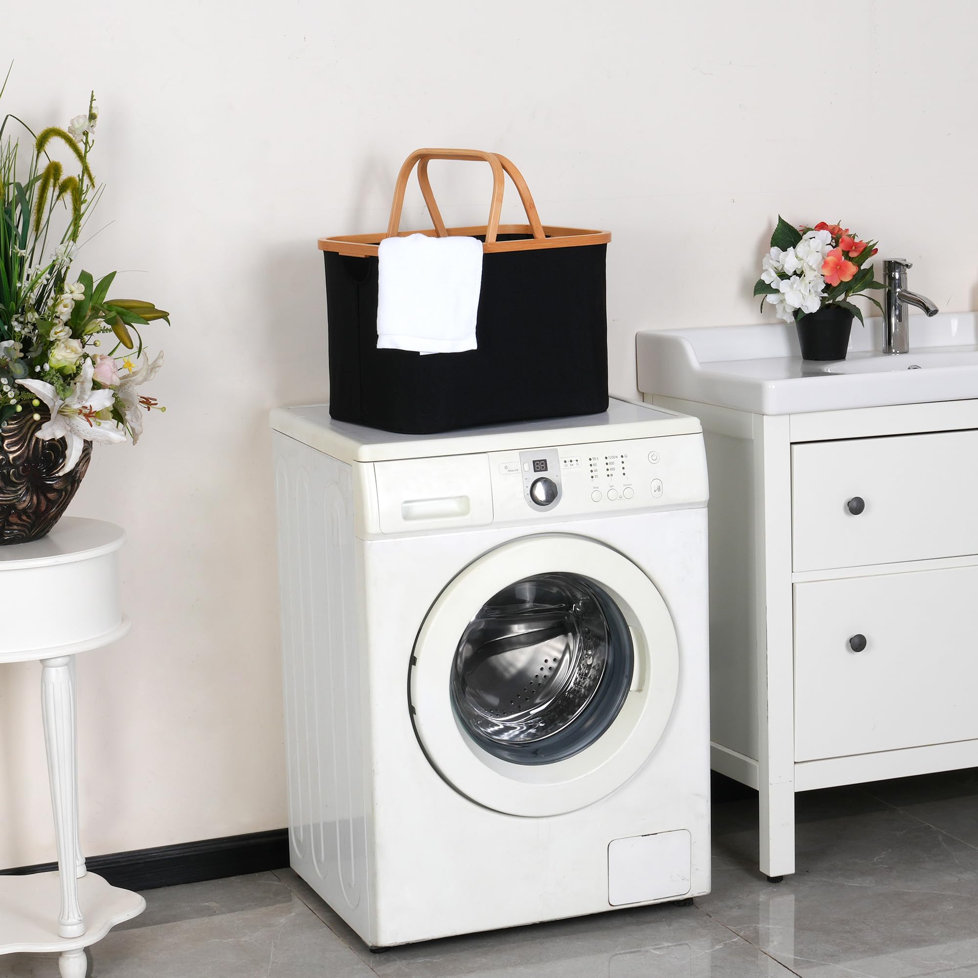 efluky Laundry Basket with Handles, Collapsible Laundry Baskets Hampers ...