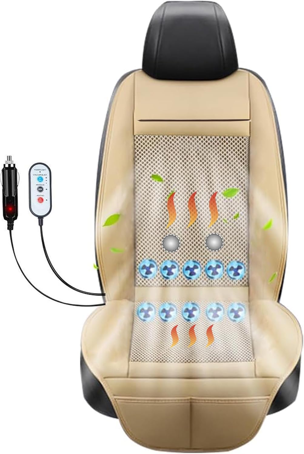 Fochutech Cooling Car Seat Cushion Adjustable Temperature Comfortable ...